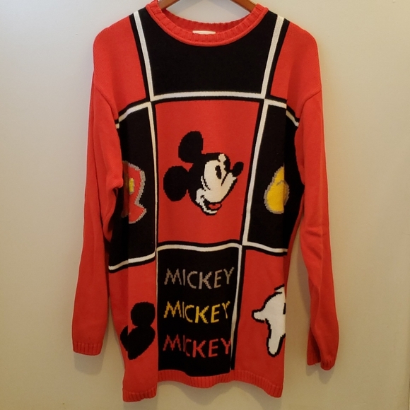 Disney | Sweaters | Vintage Walt Disney World Mickey Mouse Knit Sweater ...